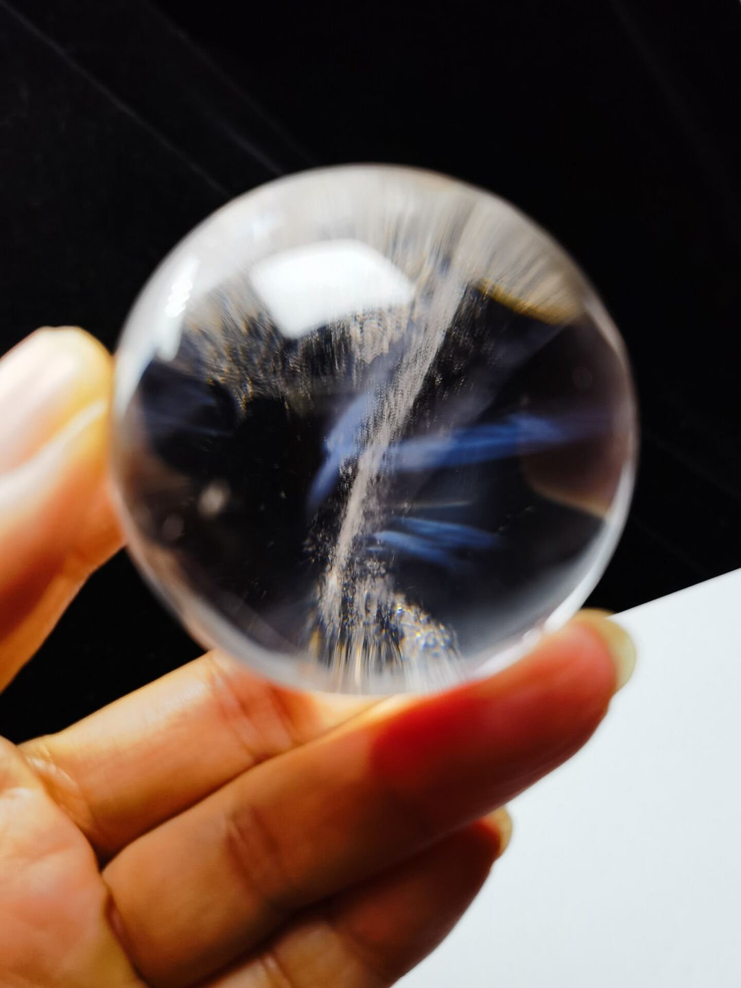 Collection Rare Madagascar Clear Rainbow Blue Rutile Crystal Ball ...