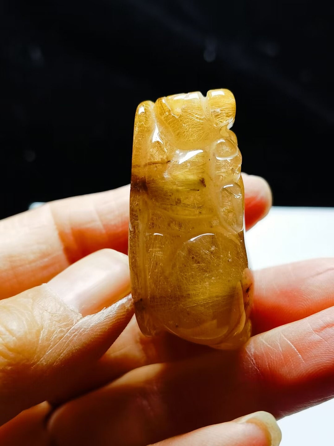 Natural Tibetan High Altitude Clear Gold Crystal Quartz Pixiu Pi Yao ...