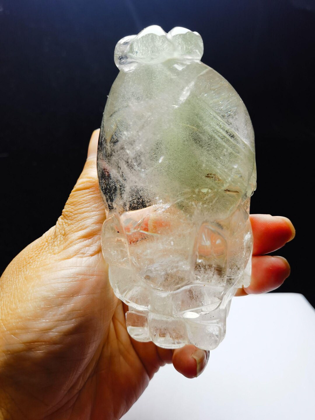 Natural Tibetan High Altitude Clear Green Phantom Crystal Quartz Pixiu ...