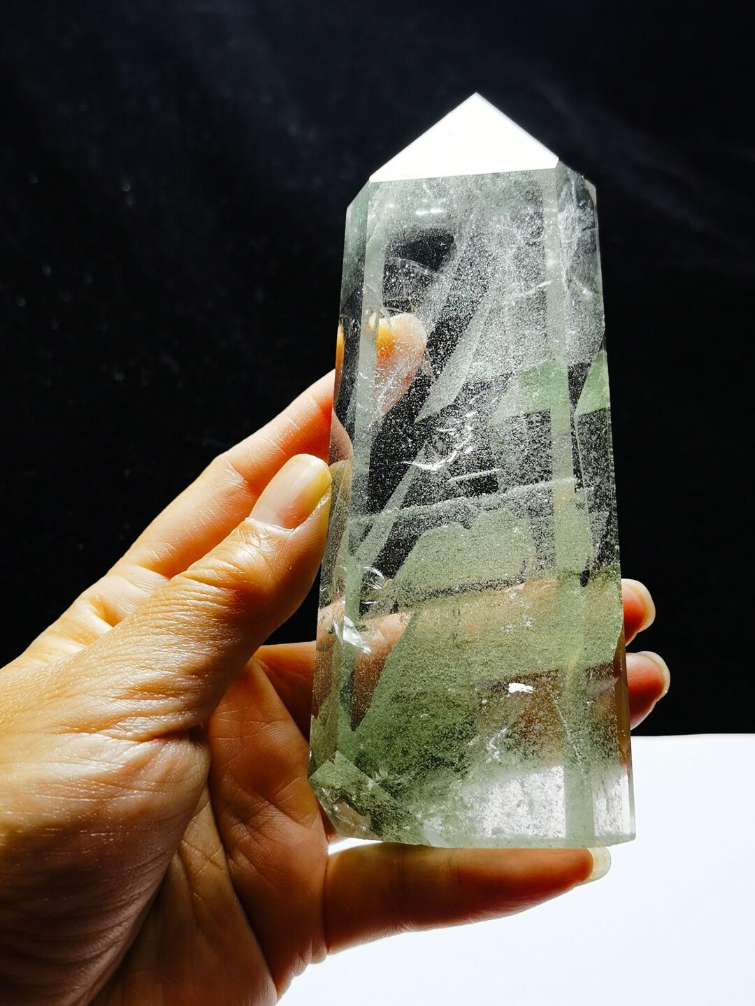Tibetan High Altitude Clear Phantom 6 Sided Crystal Quartz Point 4.96 ...