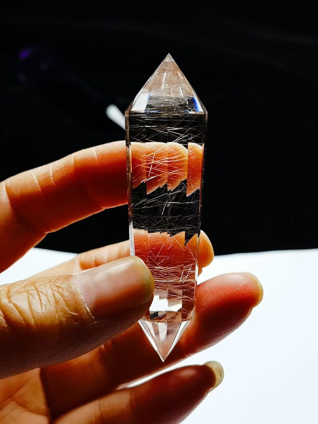Tibet High Altitude Clear Rutilated Crystal Quartz 12 Sided Facet Vogel ...