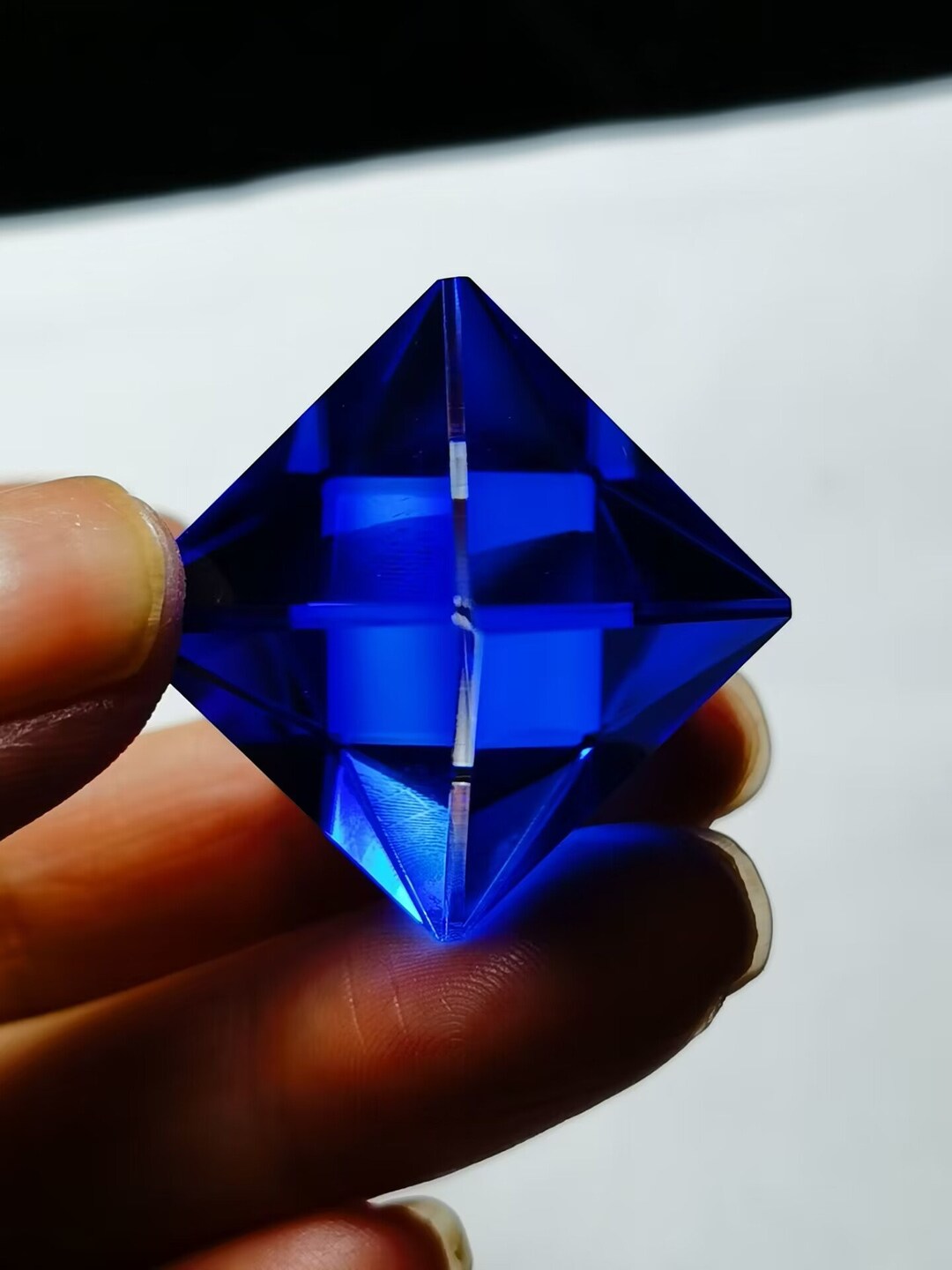 Blue Siberian Crystal Quartz Octahedron 1.65 Inch Energy Healing Reiki ...