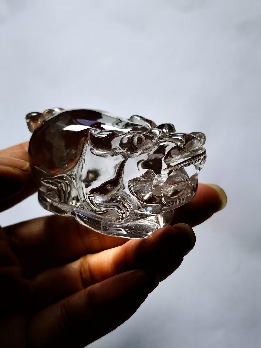 Tibetan High Altitude 99% Clear Crystal Quartz Pixiu, Pi Yao Feng Shui ...