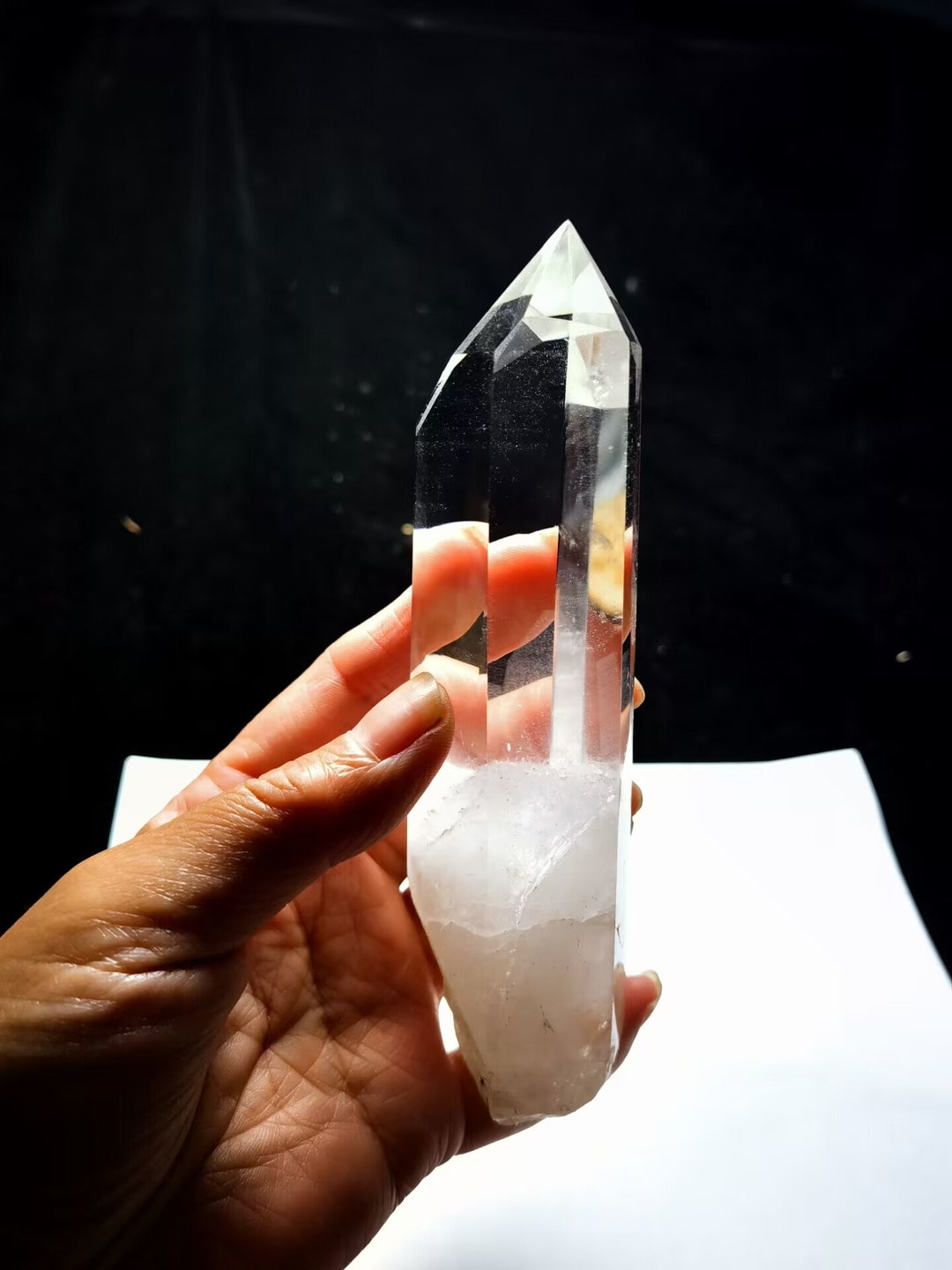 Natural Tibetan High Altitude Phantom 6 Sided Crystal Quartz Point 5.35 ...