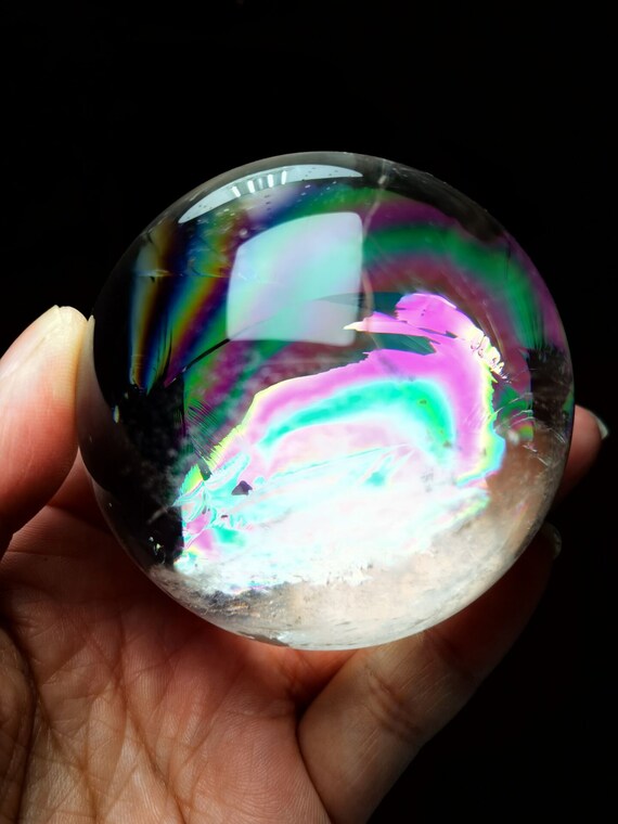 Tibet High Altitude Clear Rainbow Crystal Quartz Ball Sphere - Etsy