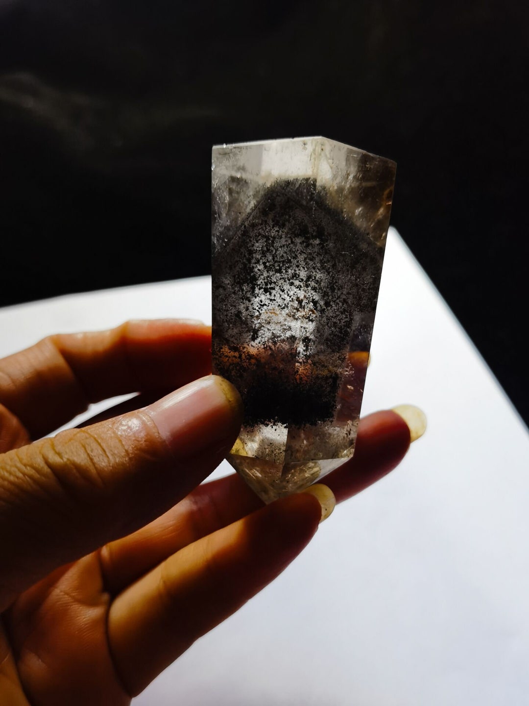 Natural Tibet High Altitude Clear Phantom Smoky Crystal Quartz 6 Sided ...