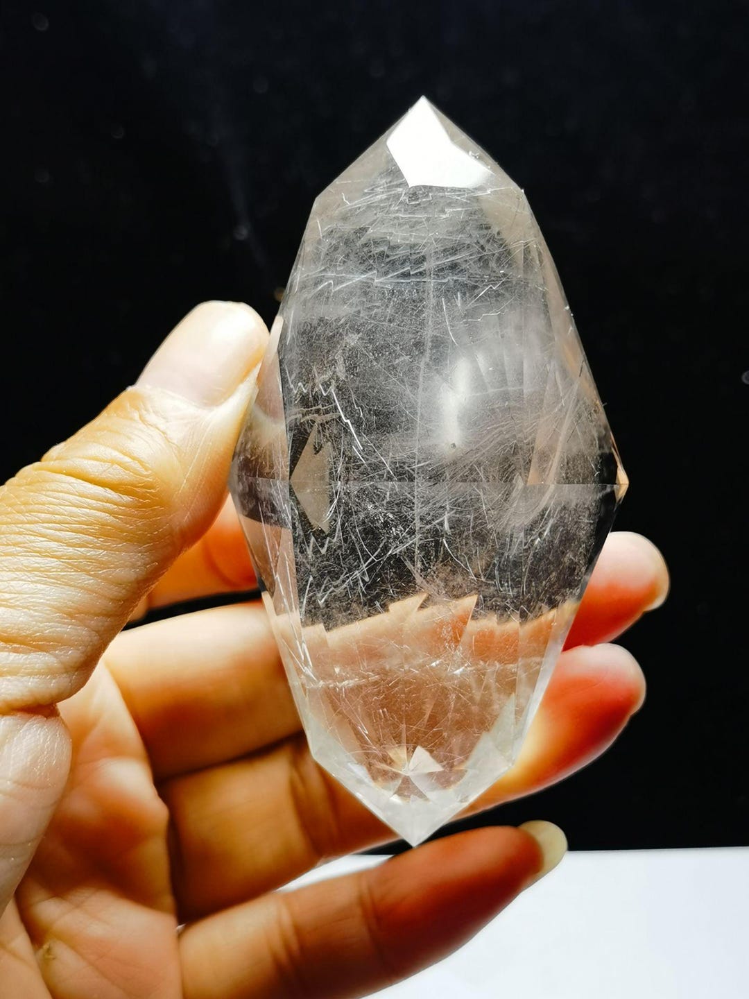 Tibetan High Altitude Crystal Clear Rutilated Quartz 108 Sided ...