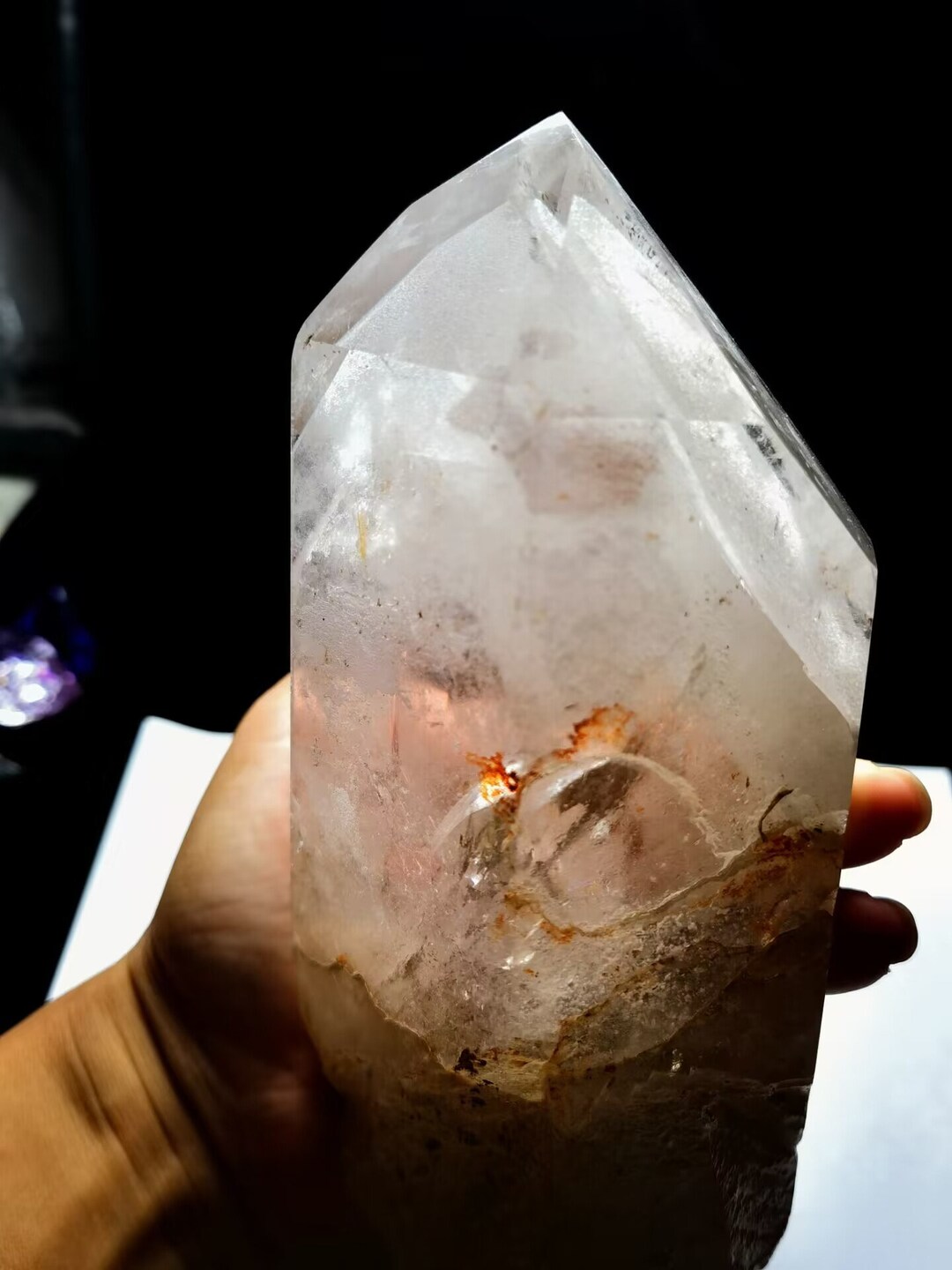 Tibetan High Altitude Clear Phantom 6 Sided Crystal Quartz Point 6.18 ...