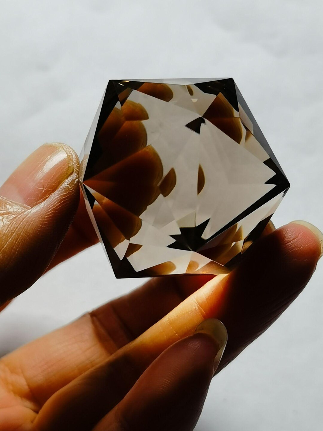 Tibetan High Altitude 99% Clear Smoky Crystal Quartz 60 Sided ...