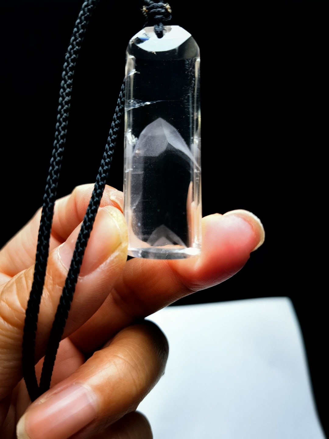 Tibetan High Altitude Clear Phantom Crystal Quartz Pendant 1.88 Inch ...