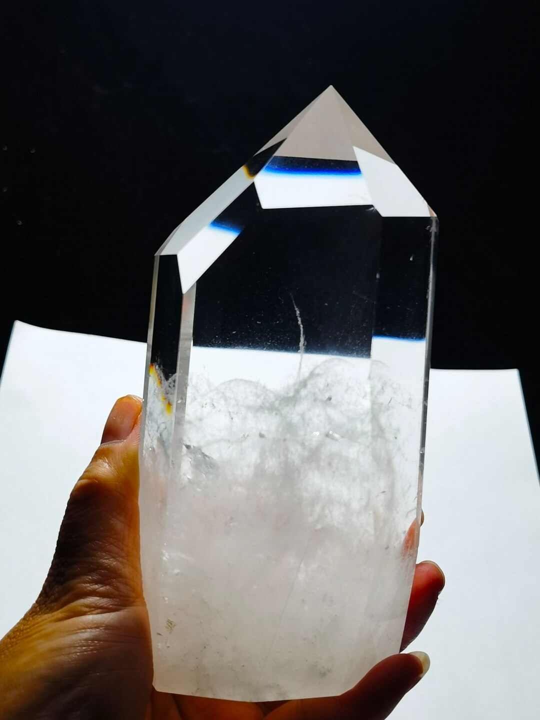 Natural Tibetan High Altitude Water Clear Crystal Quartz 6 Side Point 5 ...