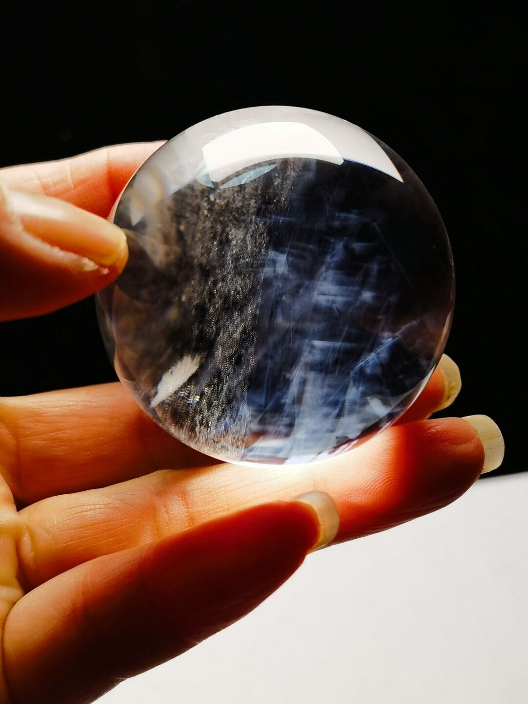 Collection Rare Madagascar Clear Rainbow Blue Rutile Crystal Ball ...