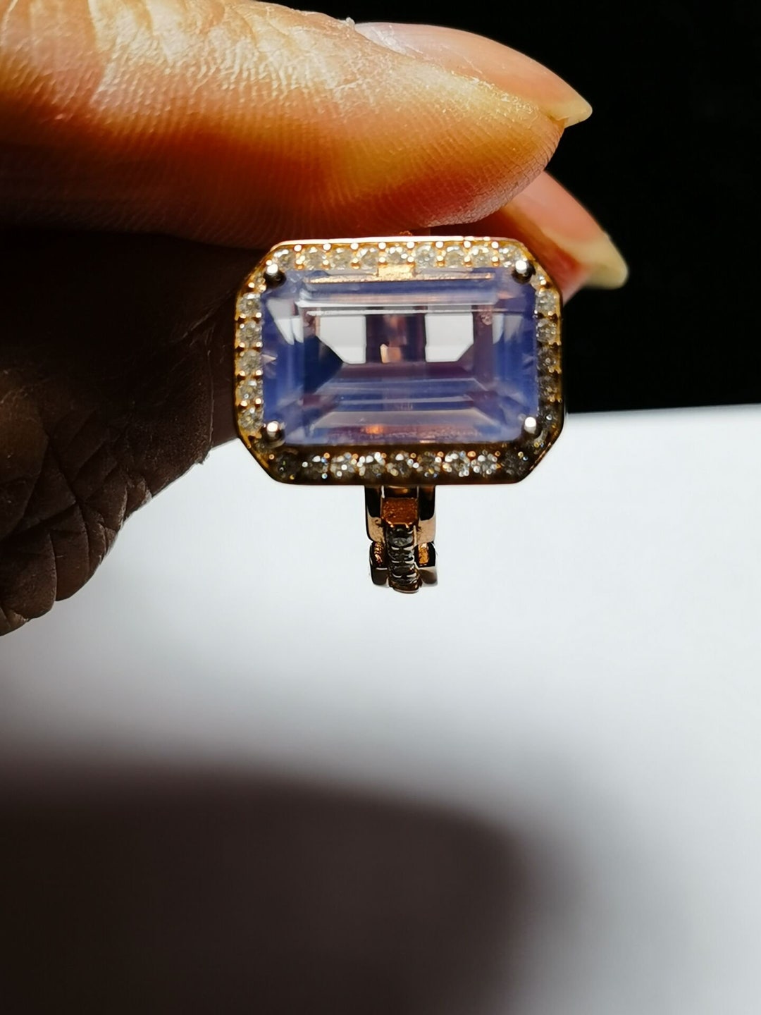 Brazilian Purple Lavender Moon Crystal Quartz Ring 925 Silver 0.51 Inch ...