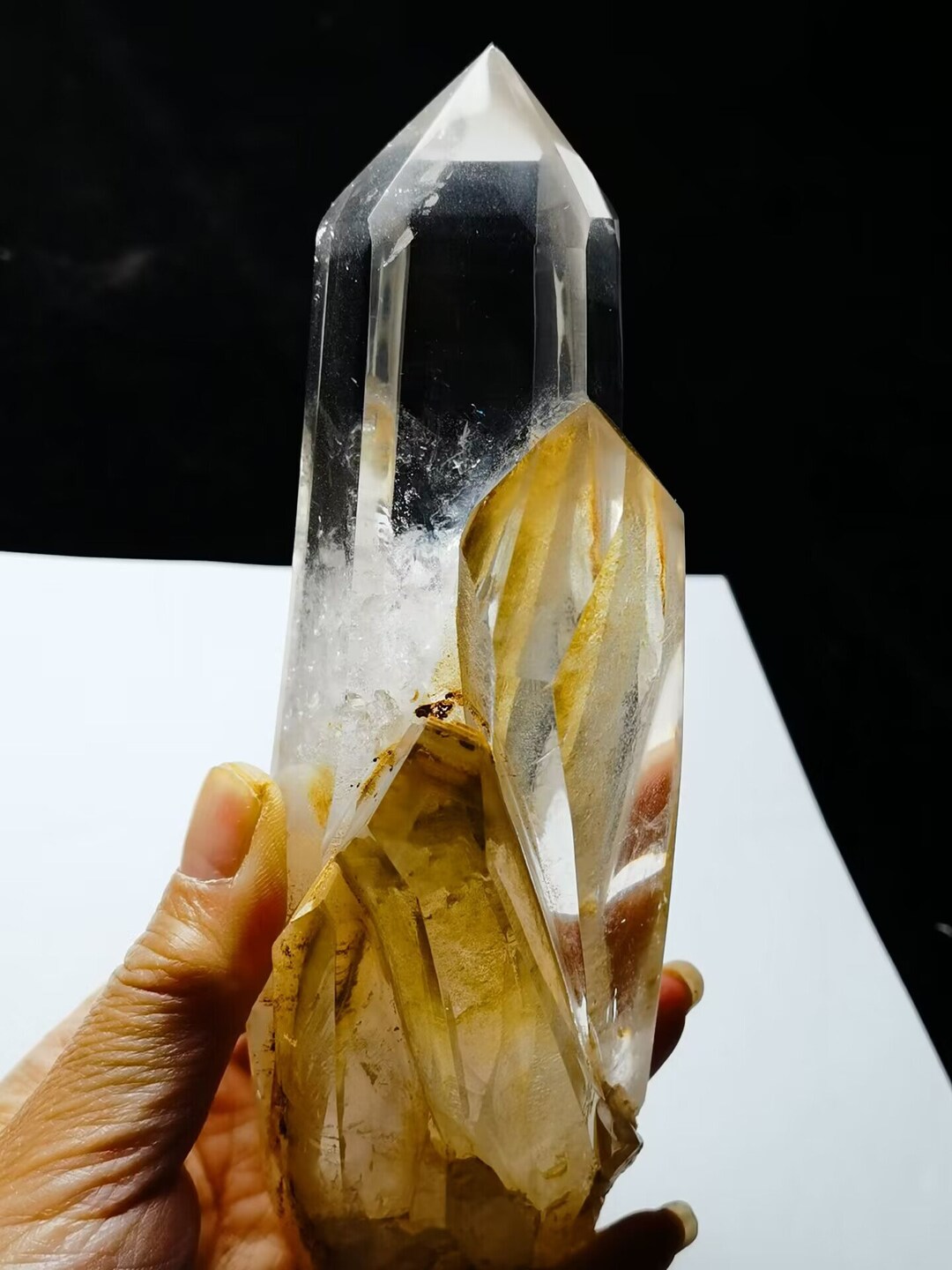 Natural Tibetan High Altitude Phantom Rainbow 6 Sided Crystal Quartz ...