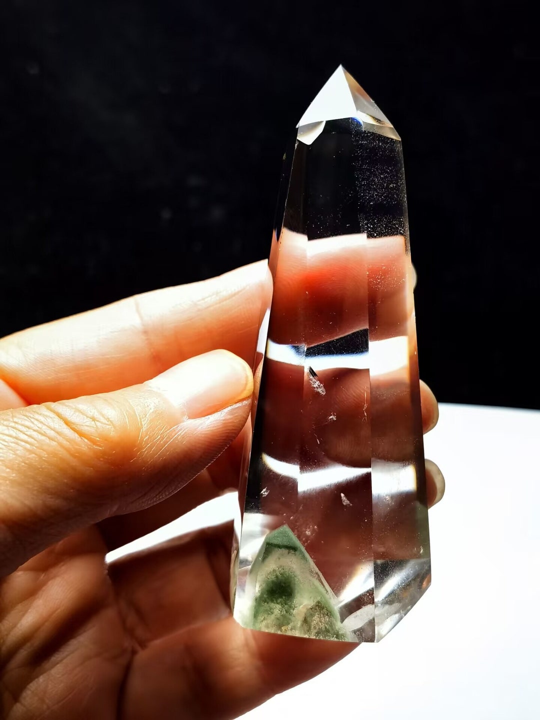 Natural Tibetan High Altitude Phantom 6 Sided Crystal Quartz Point 3.07 ...