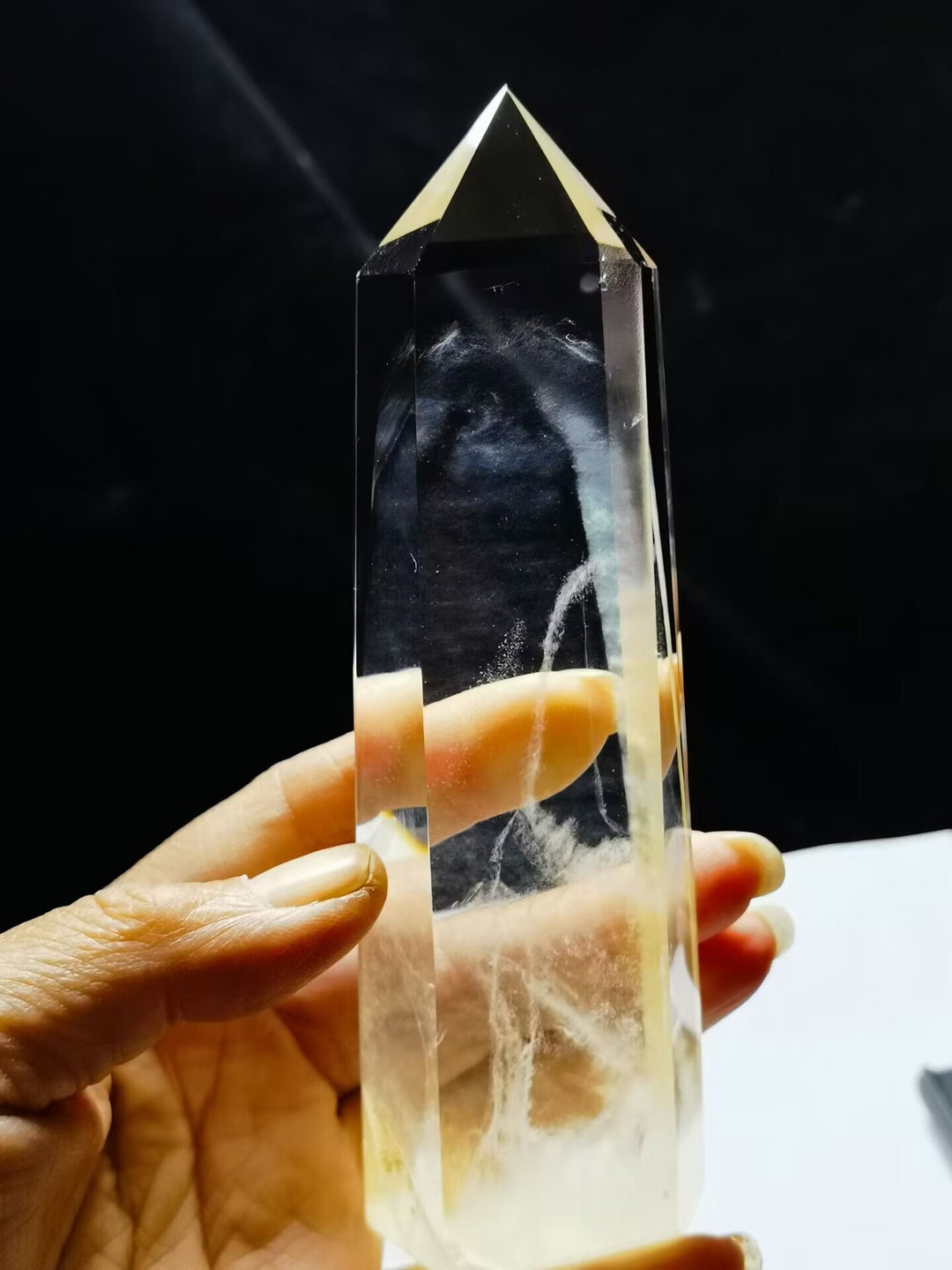 Natural Tibetan High Altitude Phantom 6 Sided Crystal Quartz Point 5.47 ...