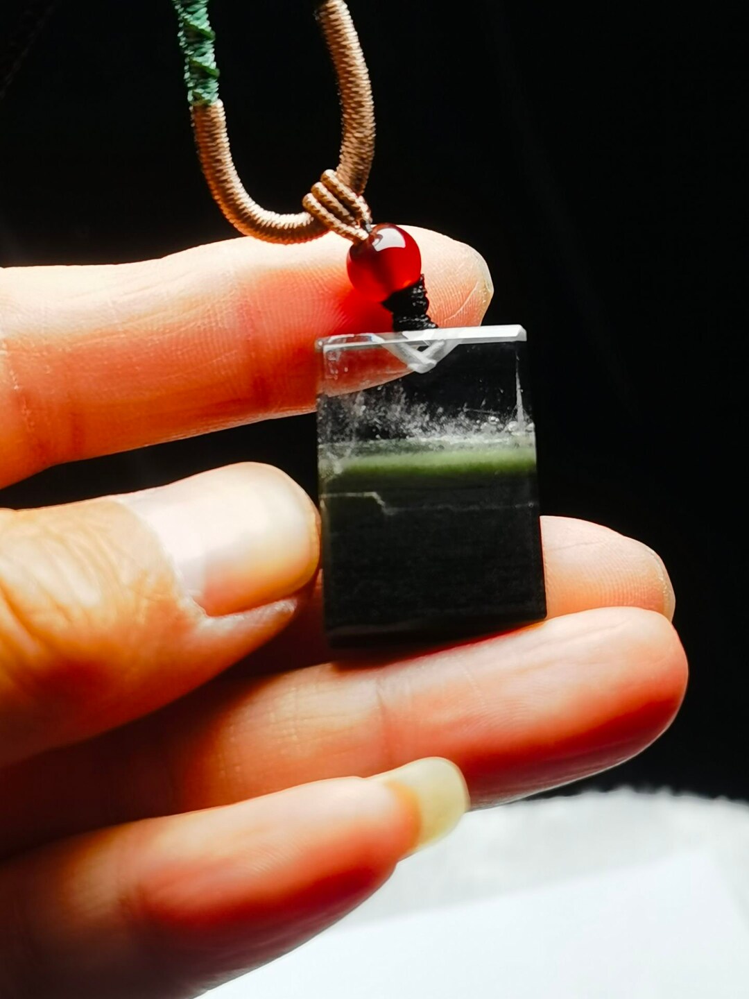 Tibetan High Altitude Clear Phantom Crystal Quartz Pendant 0.94 Inch ...