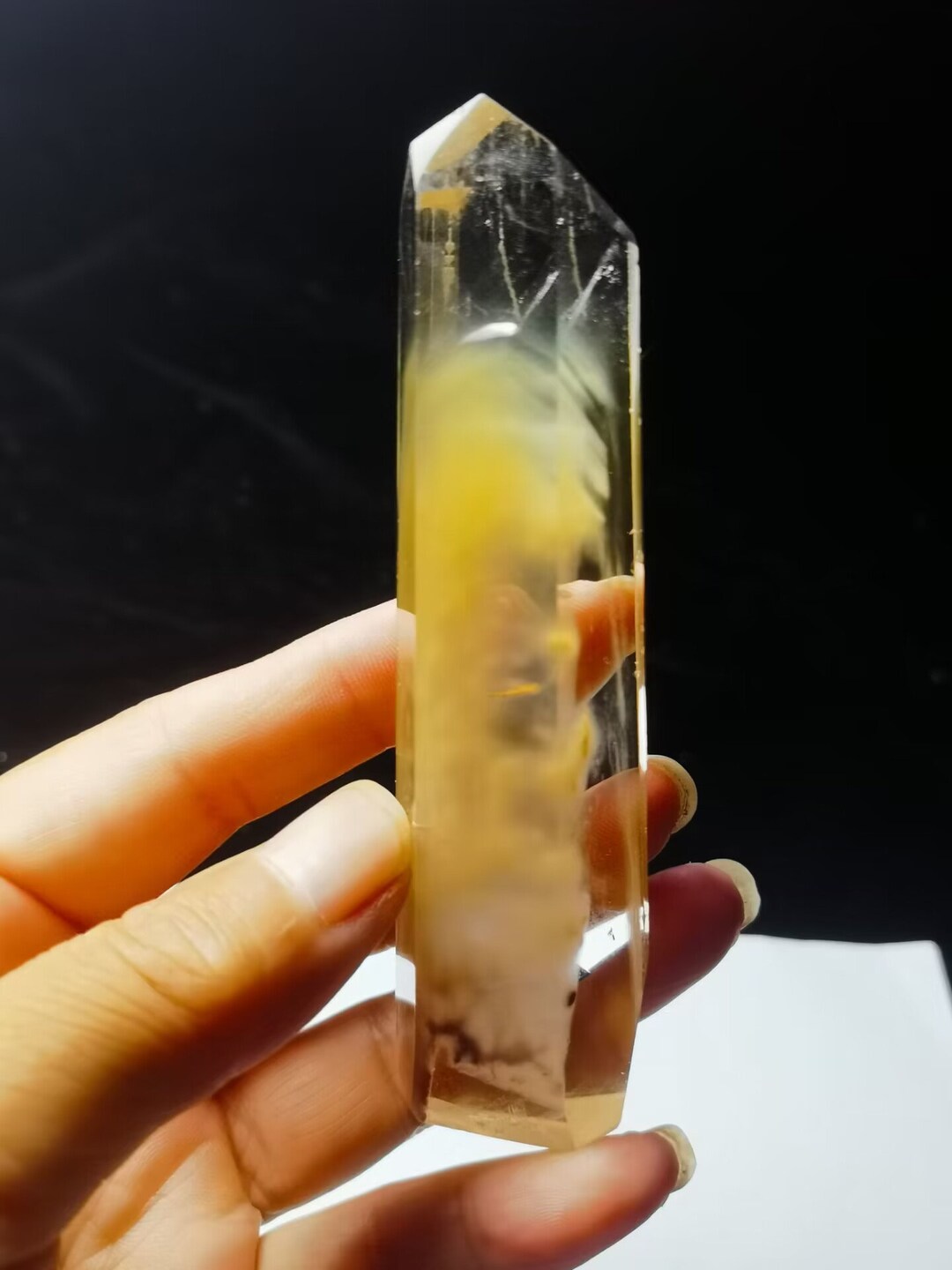 Real Tibetan High Altitude Rabbit Hair Phantom Crystal Quartz Point ...