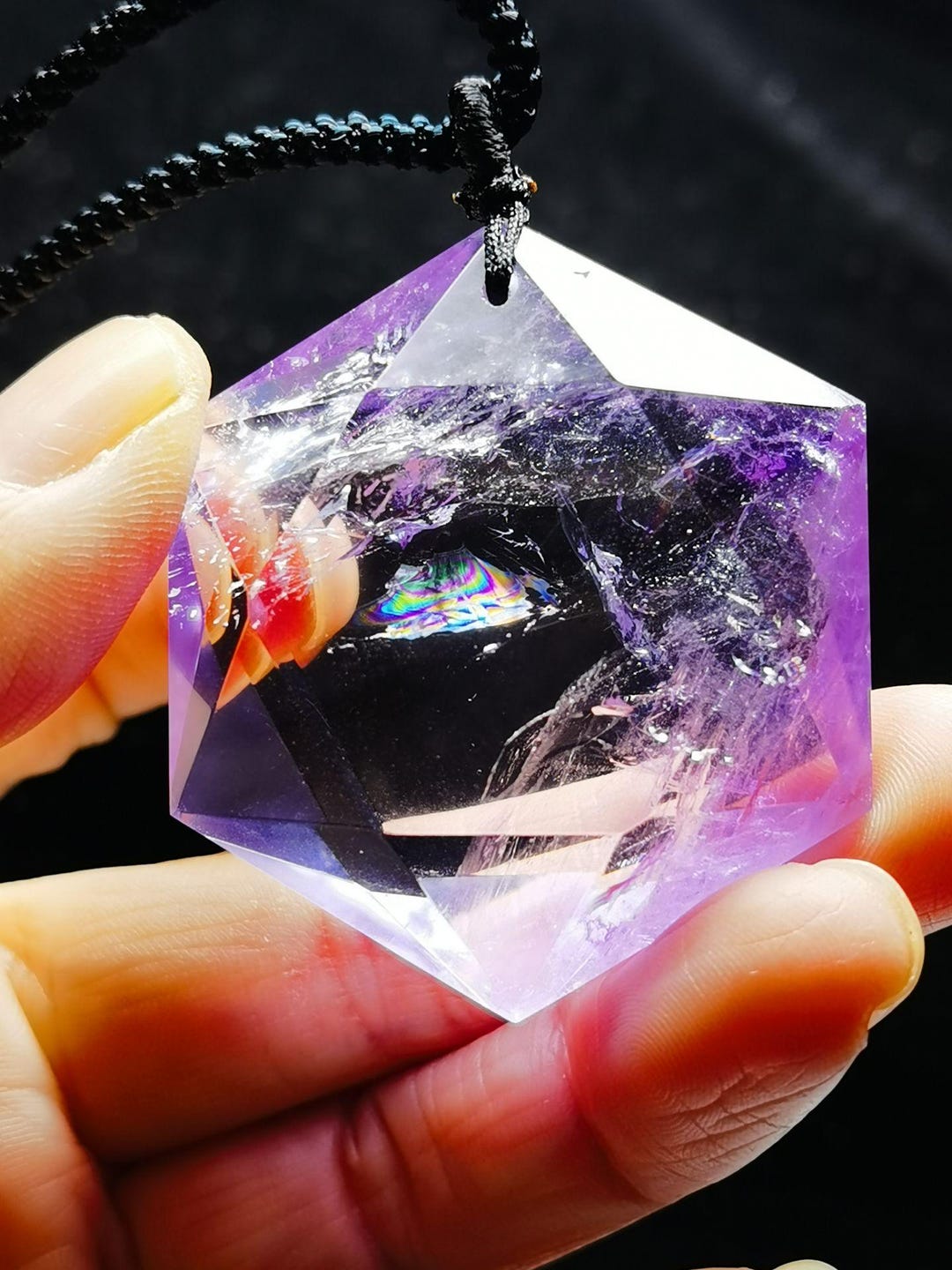 Real Tibetan High Altitude Rainbow Amethyst Crystal Quartz Star of ...