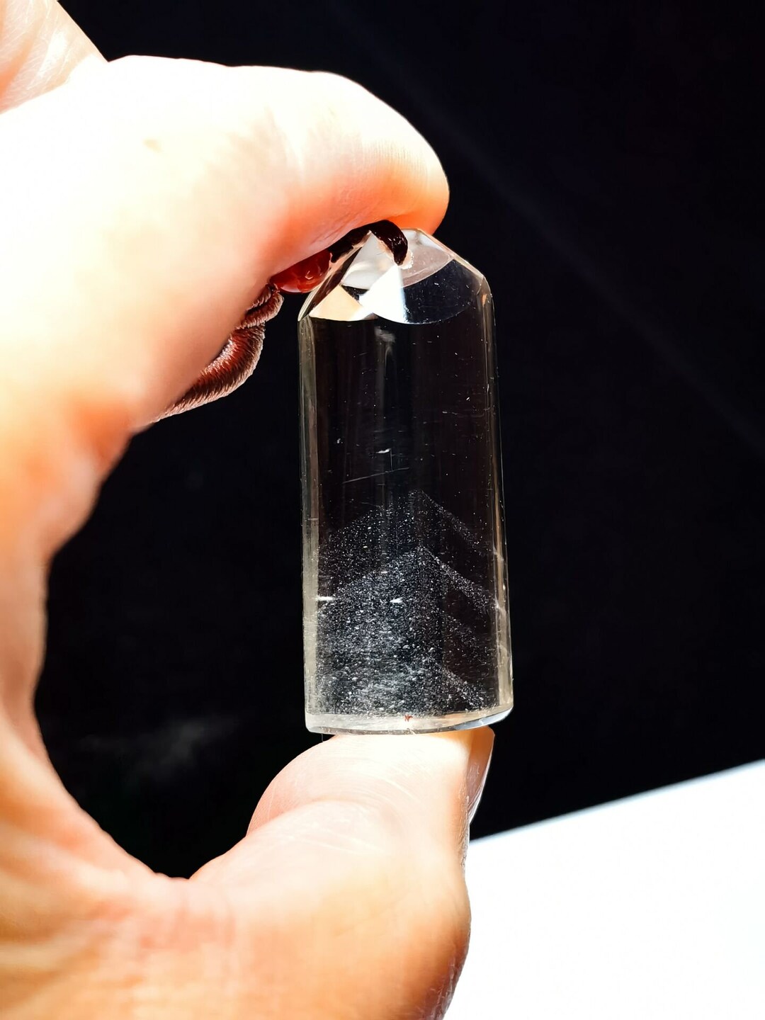Tibetan High Altitude Clear Phantom Crystal Quartz Pendant 1.61 Inch ...