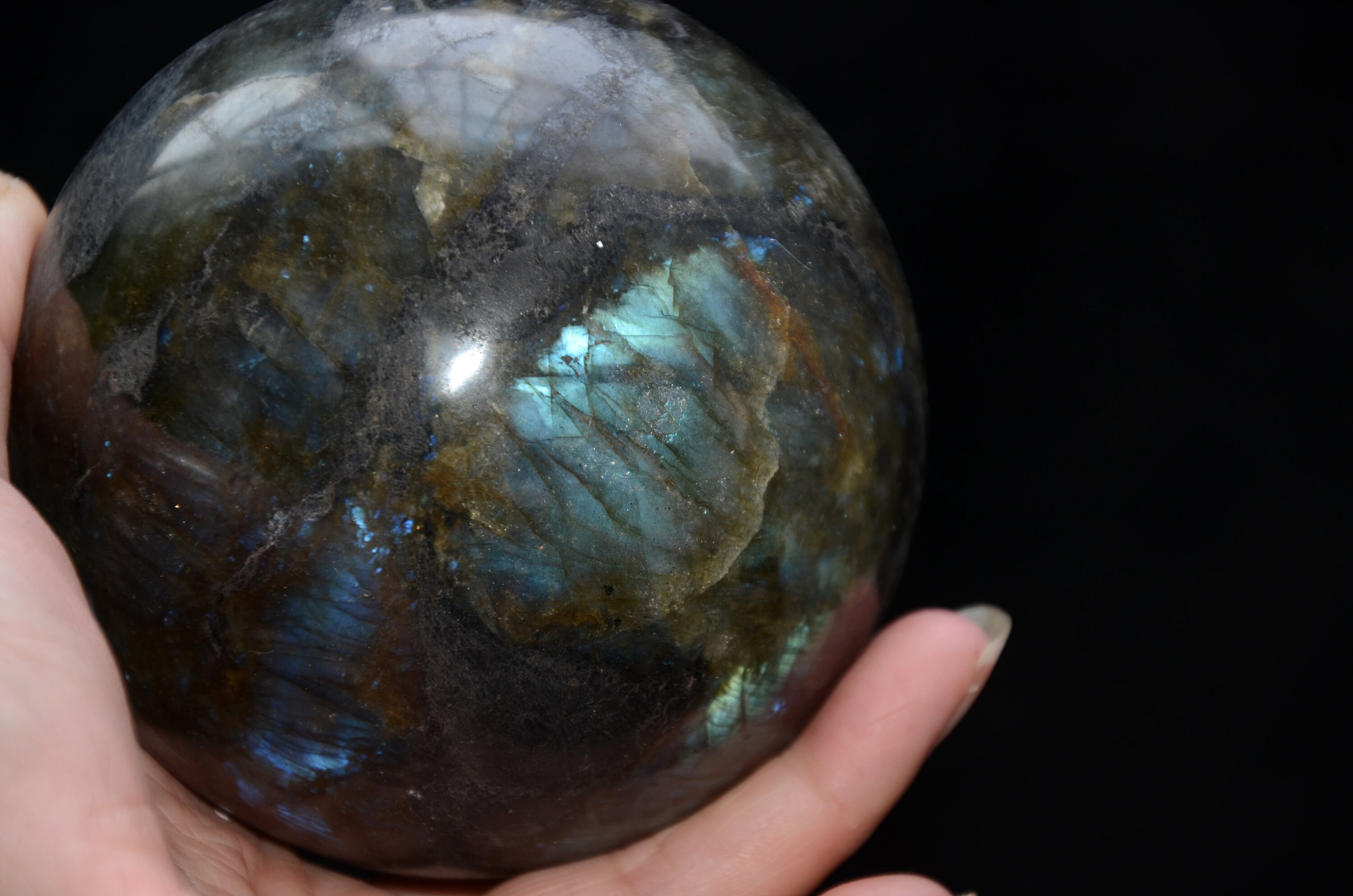 Giant Natural Blue Labradorite Crystal Quartz Ball Sphere Orb - Etsy