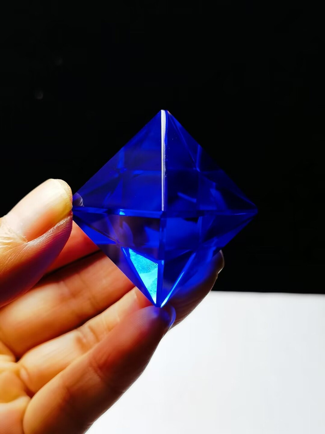 Blue Siberian Crystal Quartz Octahedron 1.69 Inch Energy Healing Reiki ...