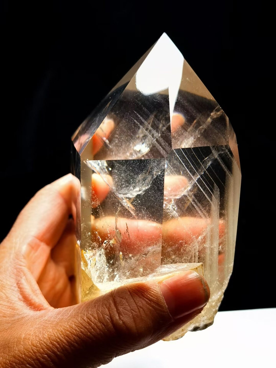 Real Tibetan High Altitude Clear Phantom Crystal Quartz 6 Sided Point 5 ...