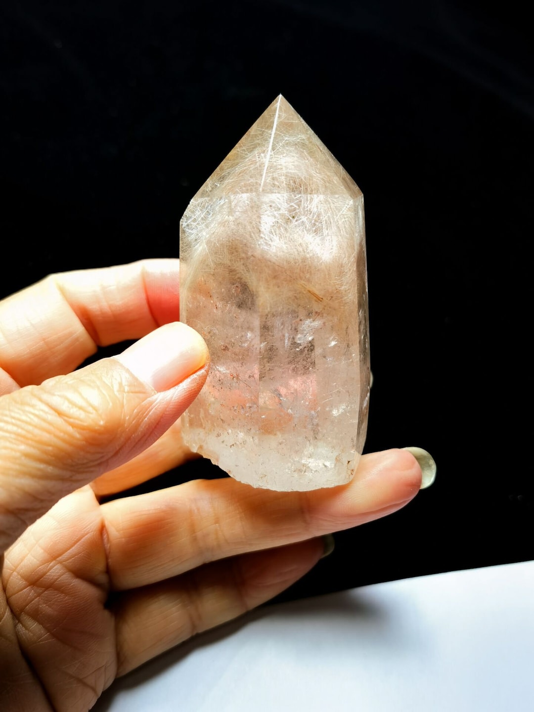 Real Tibet High Altitude Clear Gold Rutilated Crystal Quartz 6 Sided ...