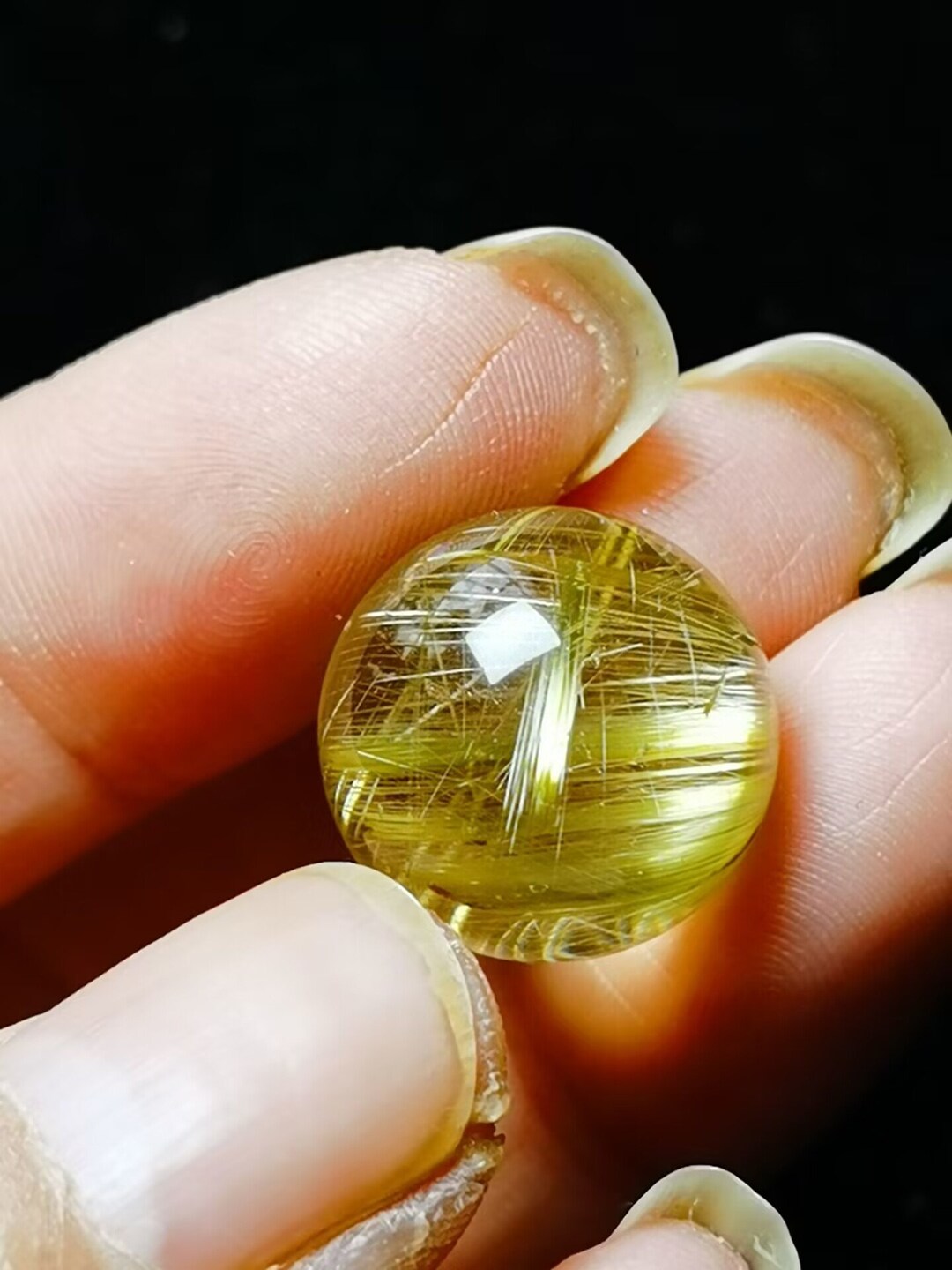 Tibetan High Altitude Clear Gold Rutilated Crystal Quartz Ball Sphere ...