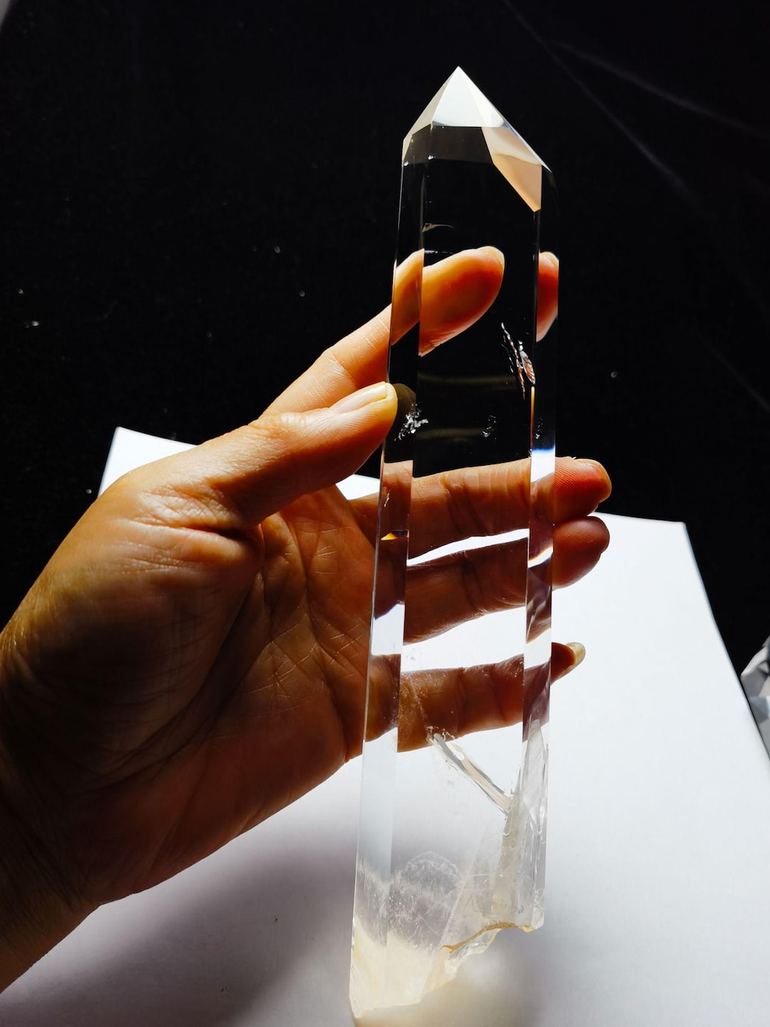 Tibetan High Altitude Water Clear Rainbow Crystal Quartz 6 Sided Single ...