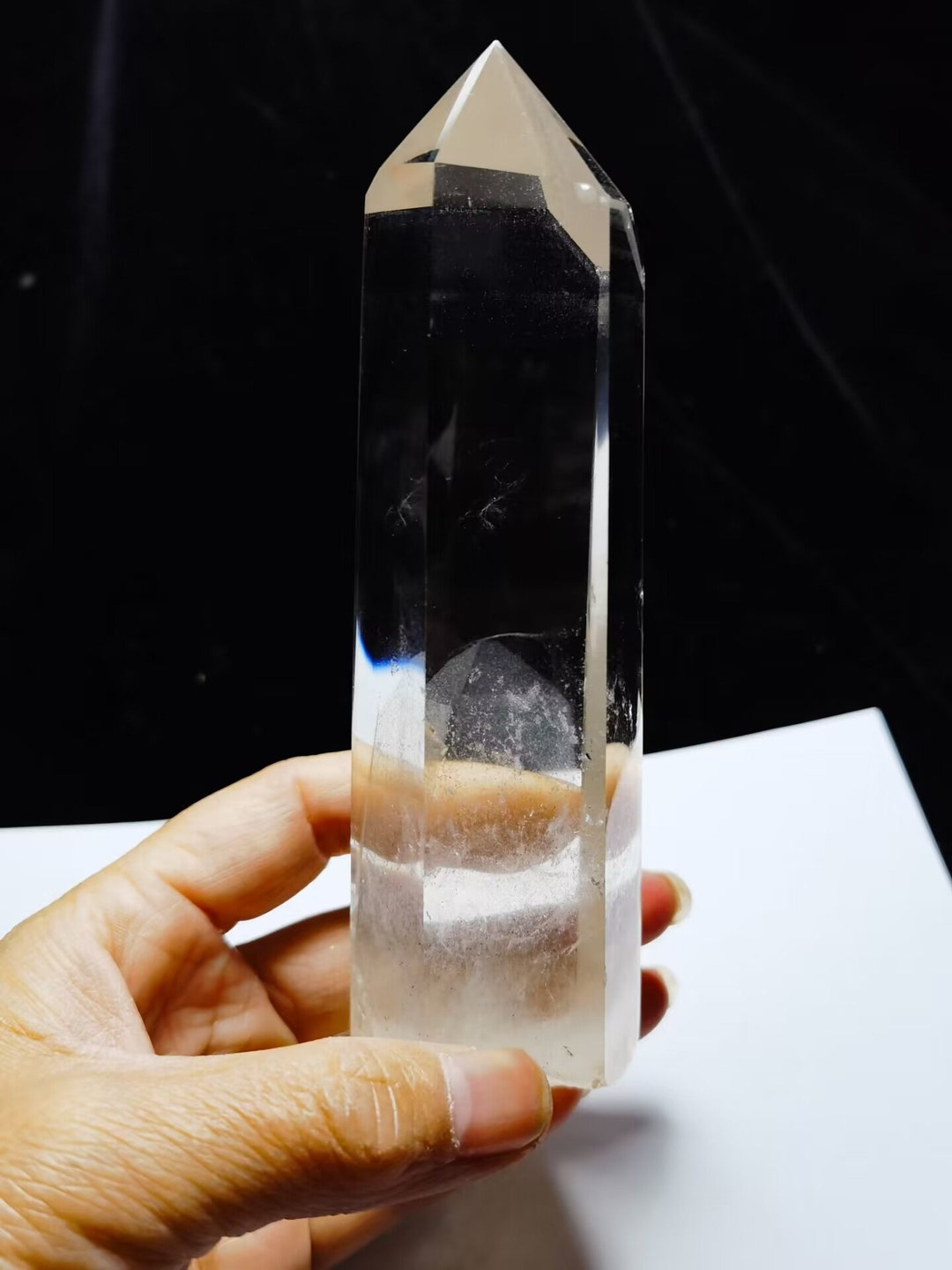 Natural Tibetan High Altitude Phantom 6 Sided Crystal Quartz Point 5.9 ...