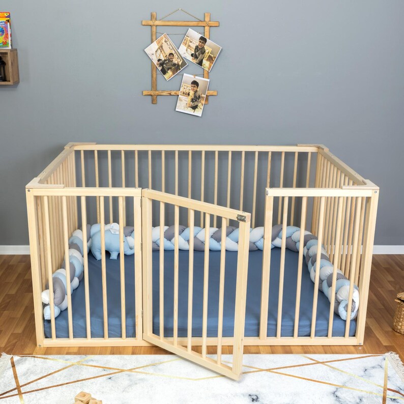 Madison Cylindrical - Playpen Montessori Floor Bed With High Rails - Etsy