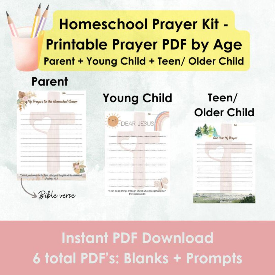 Prayer Homeschool Kit - Digital Christian PDF - Prayer Life Booster ...