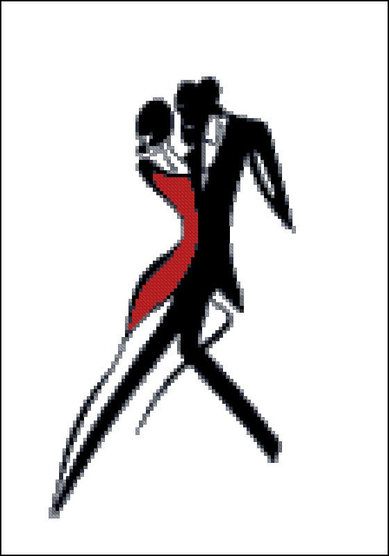 Dancing Couple Silhouette Cross Stitch Pattern Modern Cross - Etsy
