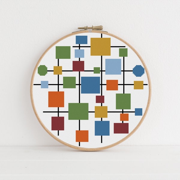 Mid Century Modern Cross Stitch Pattern - Etsy