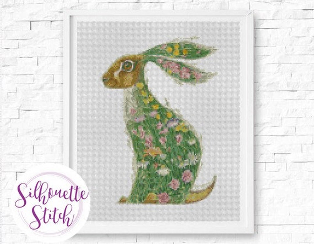 Hare Watercolor Cross Stitch Pattern Modern Cross Stitch - Etsy
