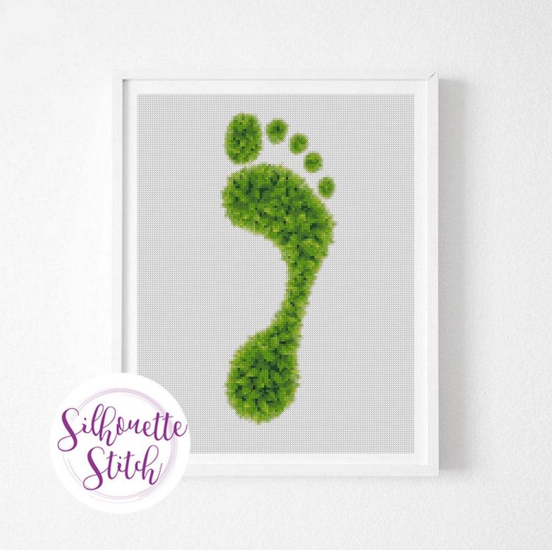 Human Footprint Cross Stitch Pattern - Modern Cross Stitch Pattern ...