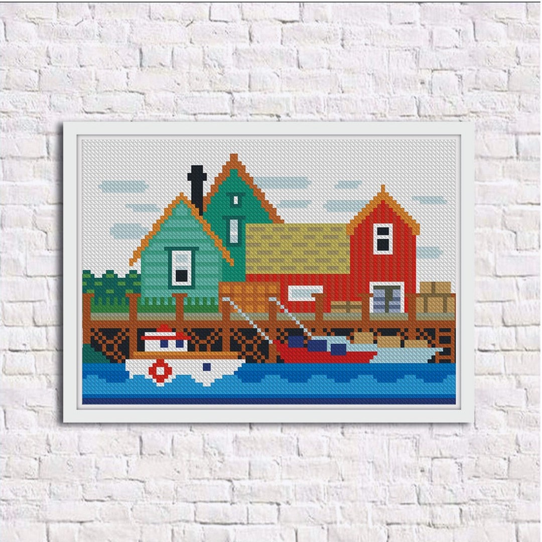 Pier Cross Stitch Pattern - Modern Cross Stitch Pattern - Counted Cross ...
