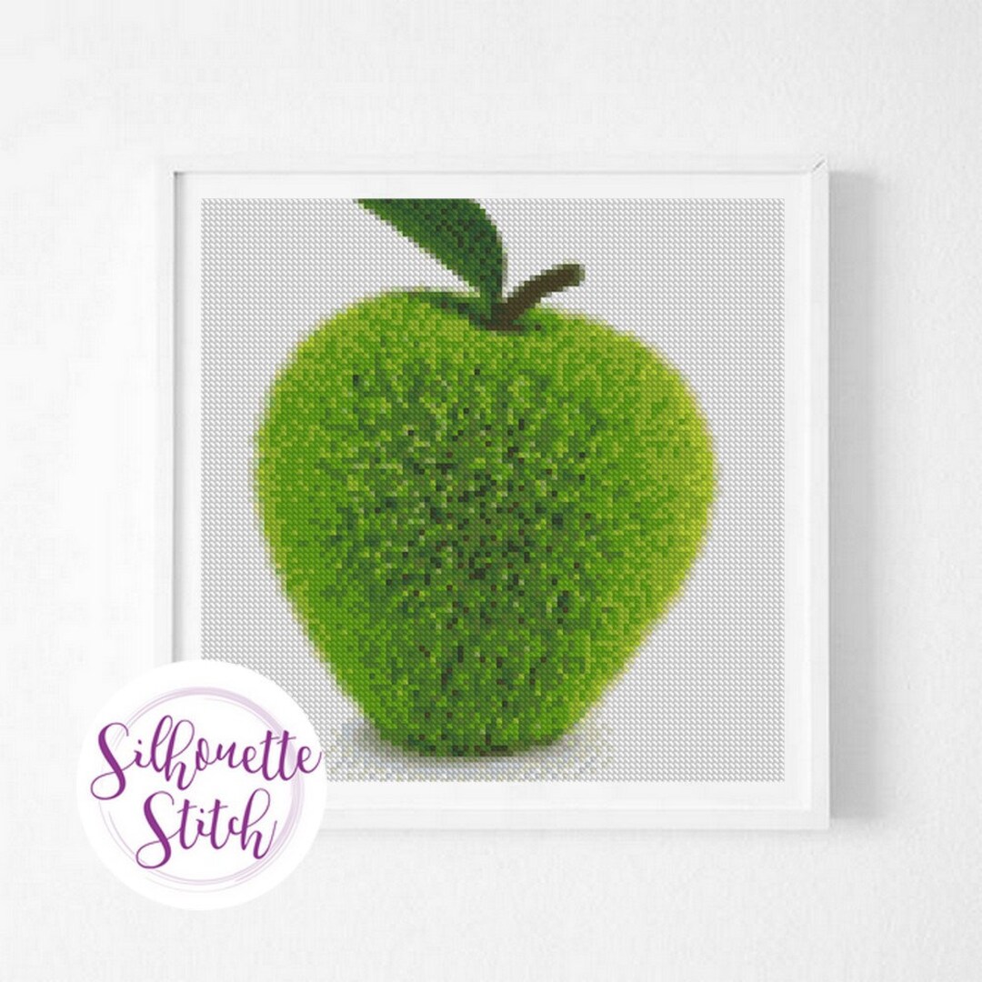 Green Apple - Cross Stitch Pattern - Counted Cross Stitch Pattern ...