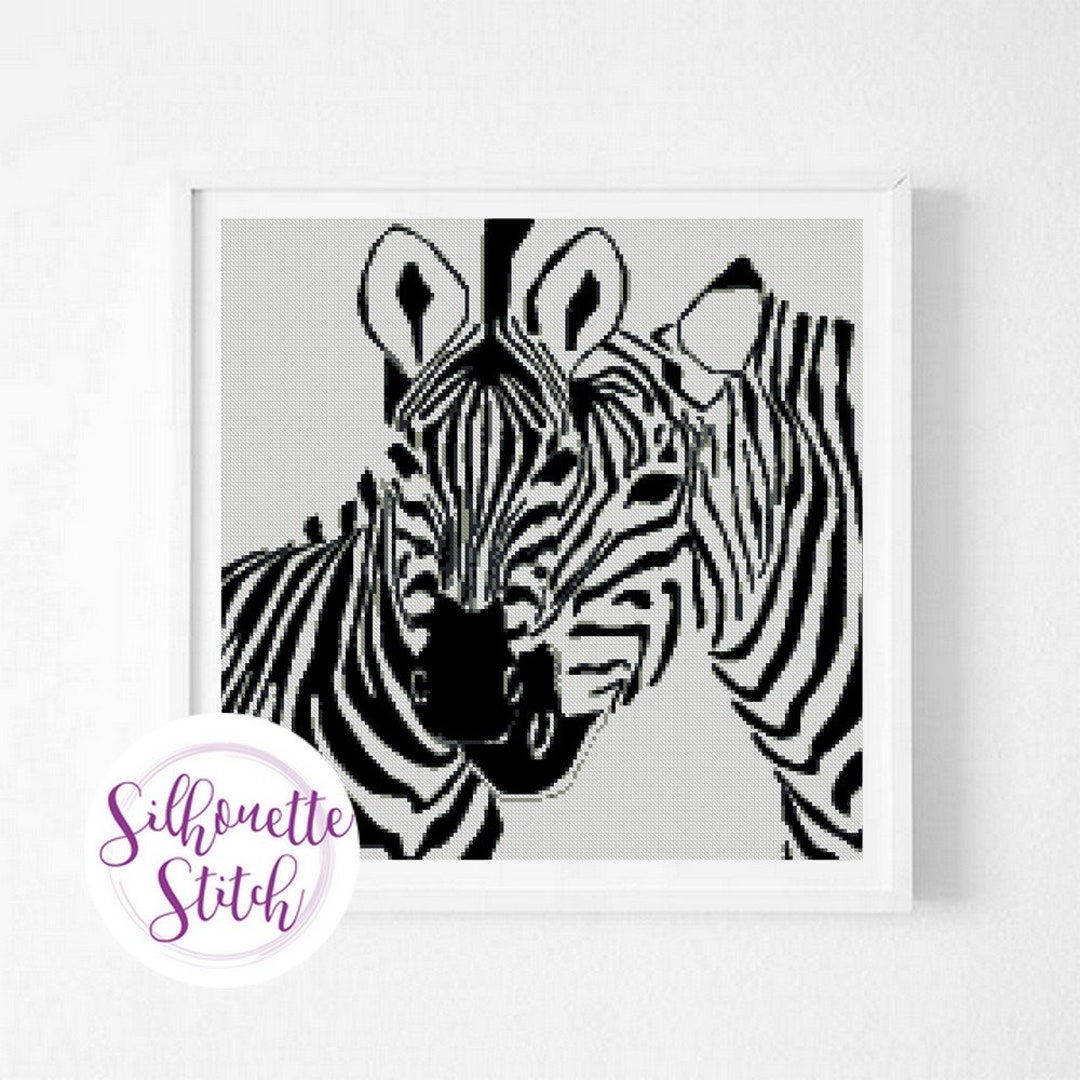 Zebra Cross Stitch Pattern - Zebras Pair Cross Stitch Pattern - Hand ...