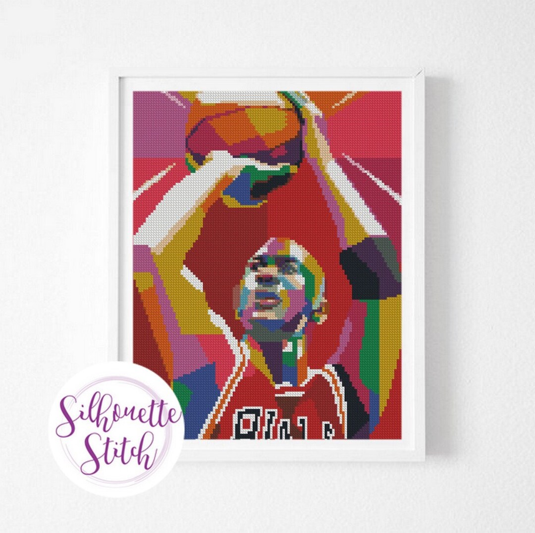 Basketball Player Polygonal Cross Stitch Pattern - Sport Cross Stitch ...