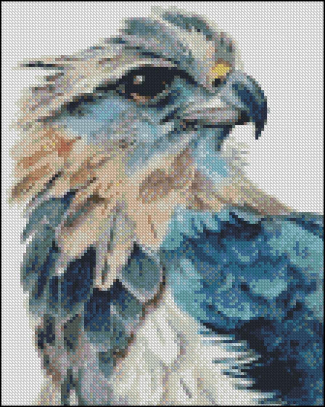 Hawk Watercolor Cross Stitch Pattern Counted Cross Stitch - Etsy