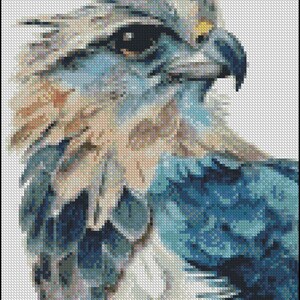 Hawk Watercolor Cross Stitch Pattern - Counted Cross Stitch Pattern ...