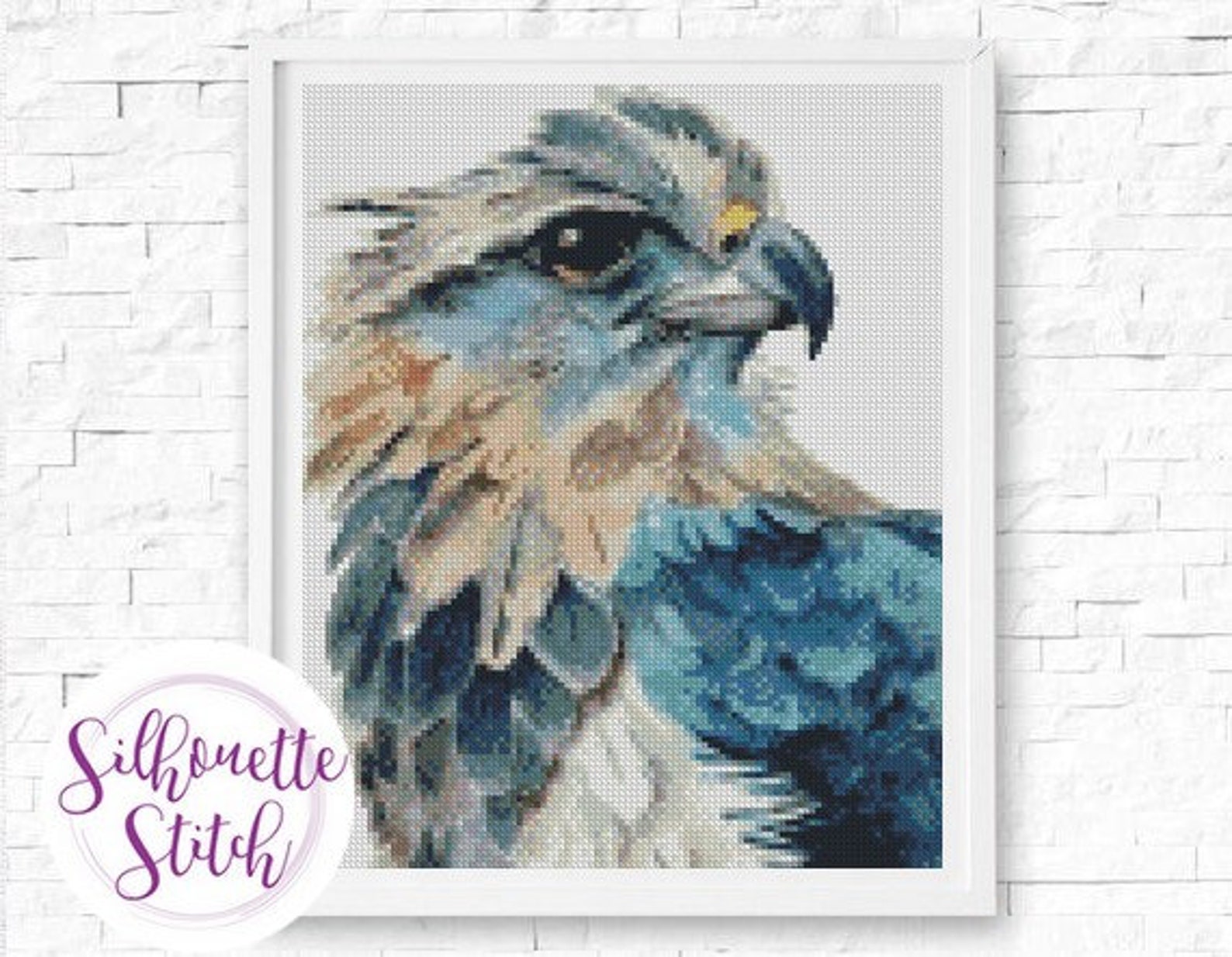 Hawk Watercolor Cross Stitch Pattern Counted Cross Stitch - Etsy