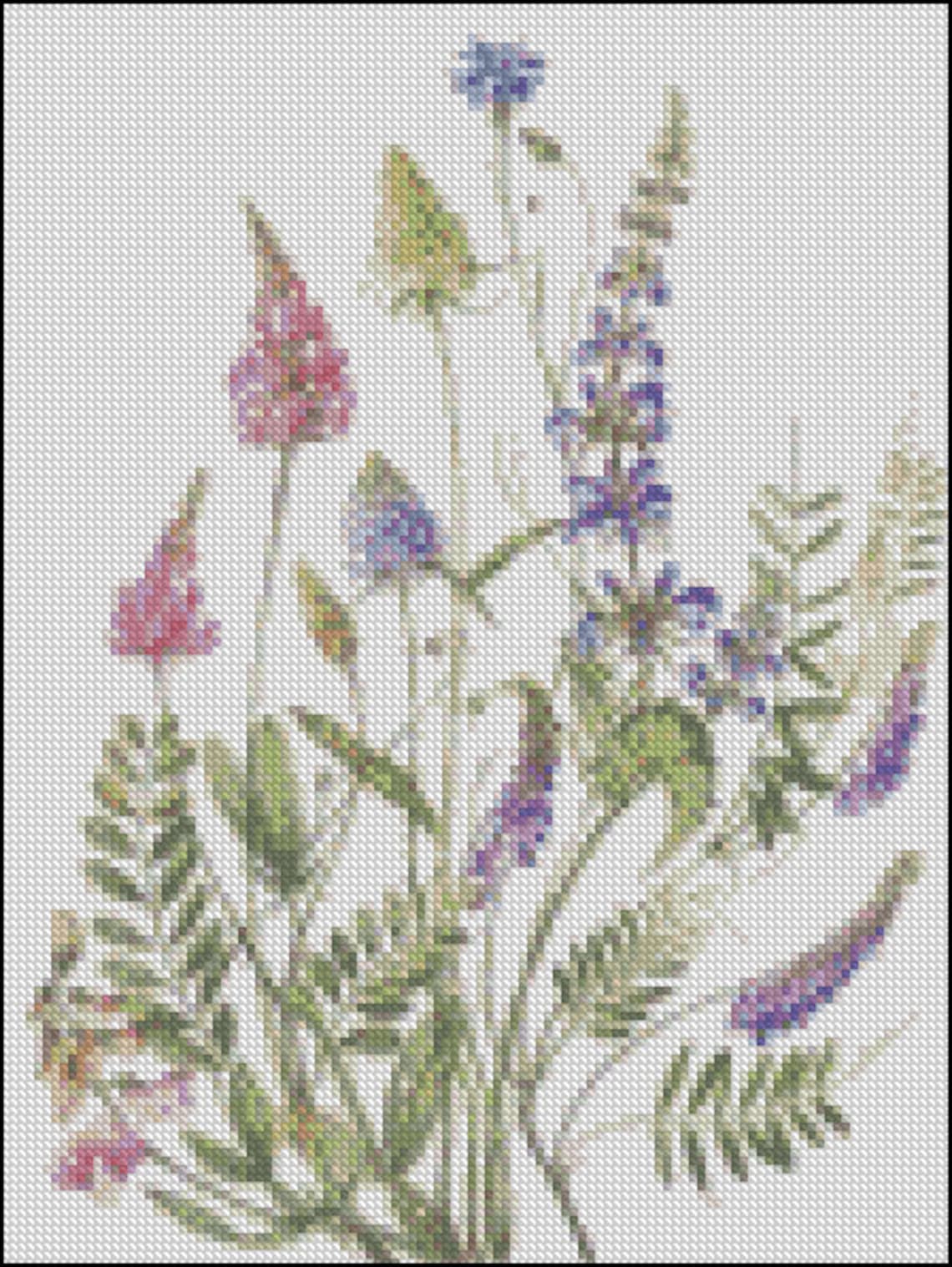 Wildflowers Set Cross Stitch Pattern Counted Cross Stitch - Etsy