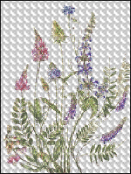 Wildflowers Set Cross Stitch Pattern Counted Cross Stitch - Etsy