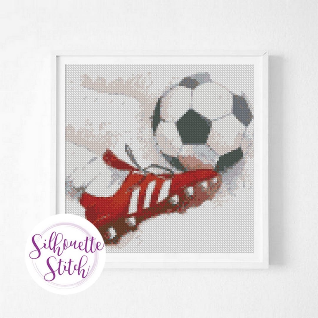 Soccer Ball Watercolor Cross Stitch Pattern - Counted Cross Stitch ...