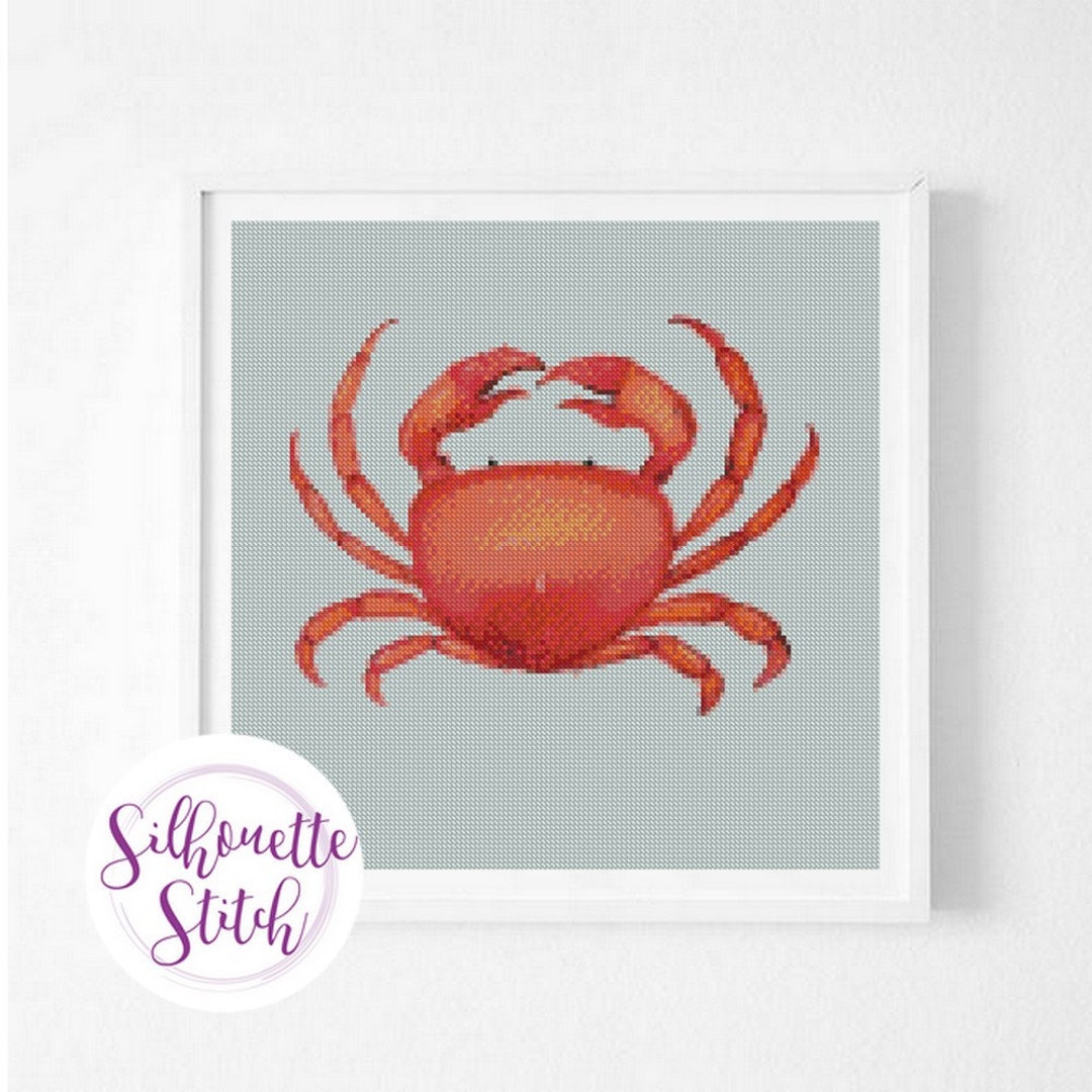 Crab Watercolor Cross Stitch Pattern - Counted Cross Stitch Pattern ...