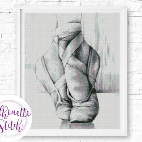 Cross Stitch Ballet Pointe Shoe - Etsy