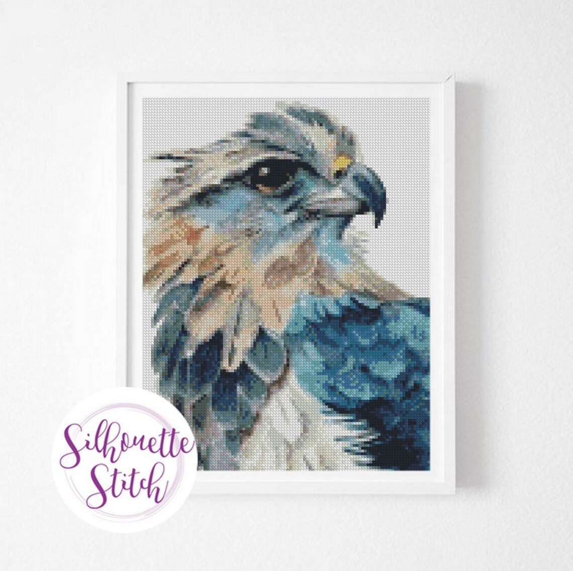 Hawk Watercolor Cross Stitch Pattern - Counted Cross Stitch Pattern ...